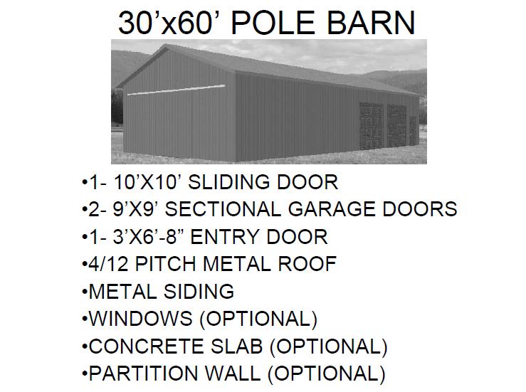 30'x60' POLE BARN BLUEPRINT – Mendon Cottage Books