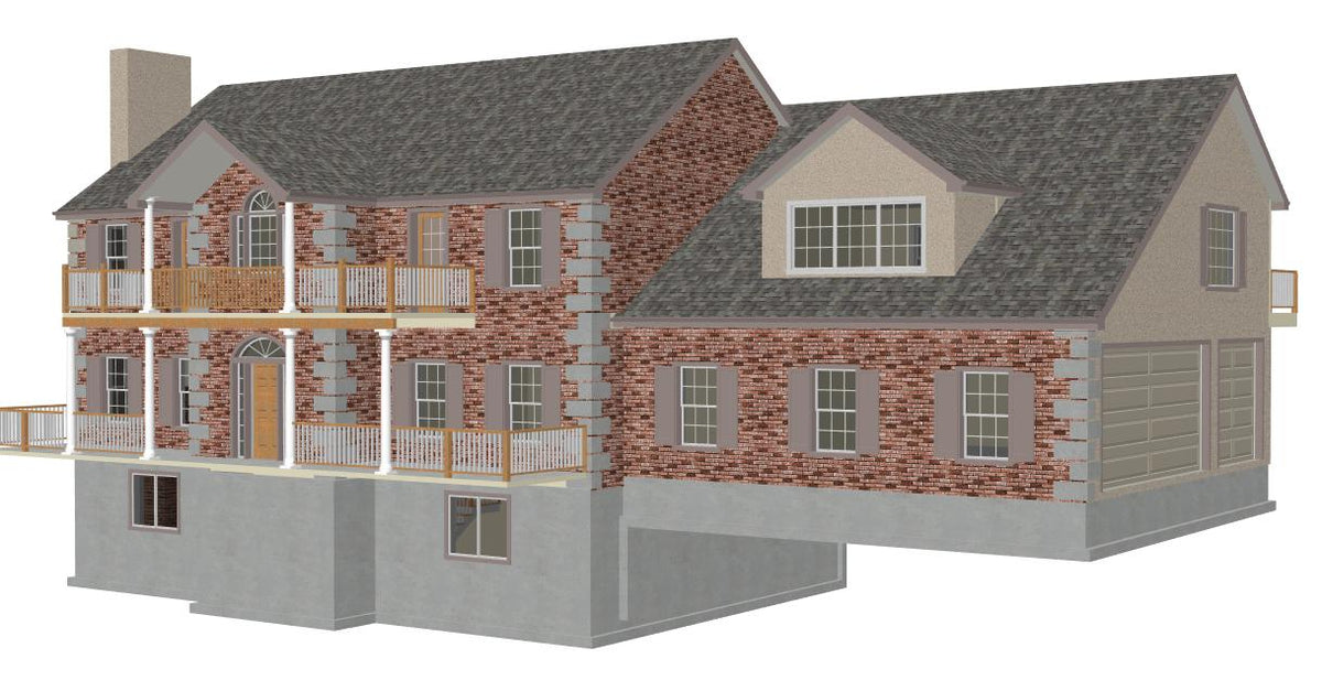 #H202 Custom House Plans Country Estate in PDF – Mendon Cottage Books